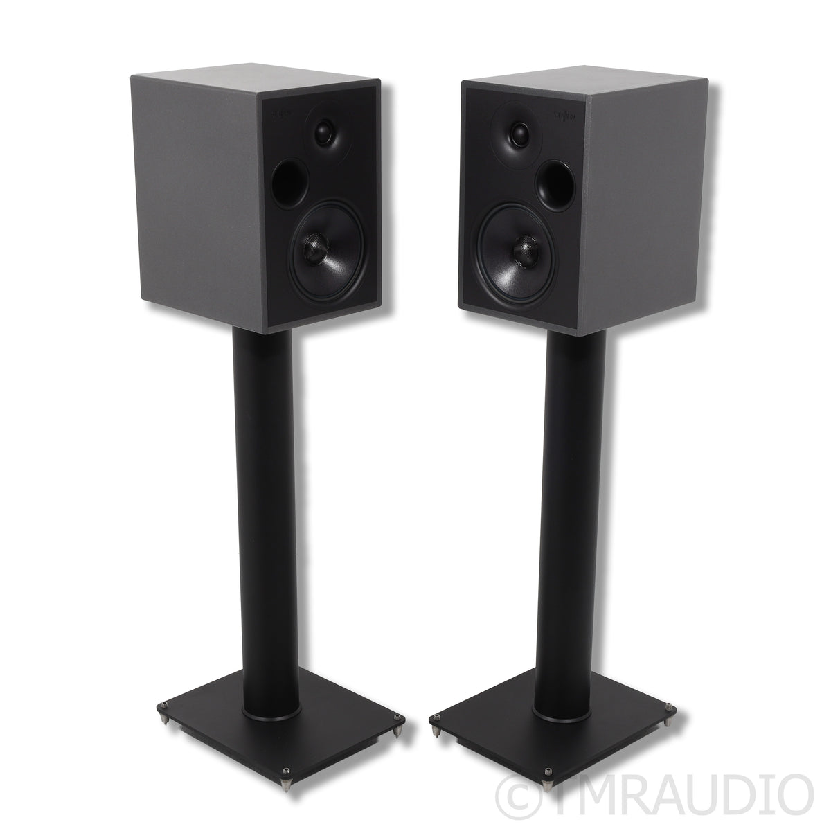 Stenheim Alumine Two Bookshelf Speakers: Dark Grey Pair w/ Stands — The ...